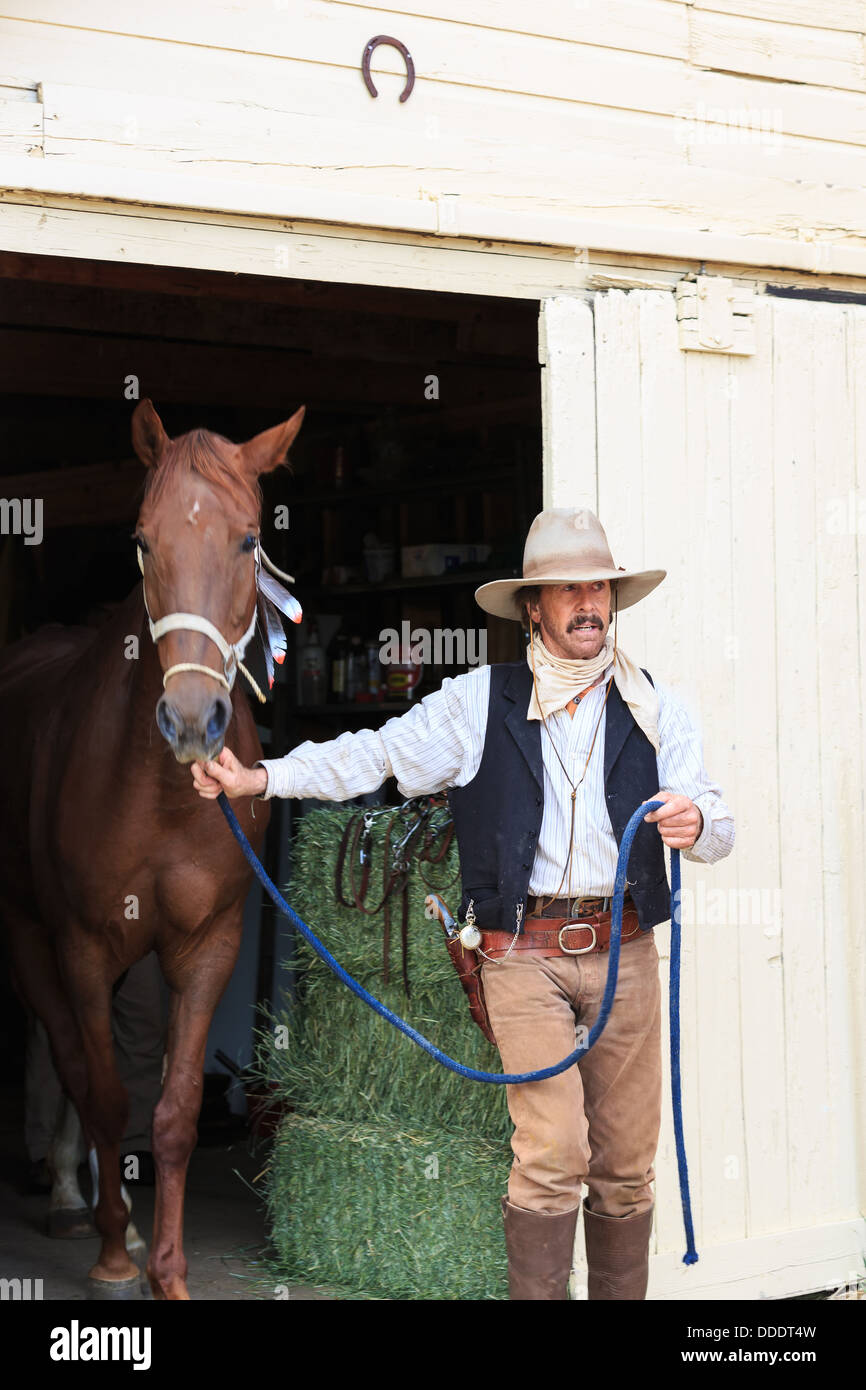 Cowboy Leading Horse Cowboy Leading Horse High Res Stock Photo Getty