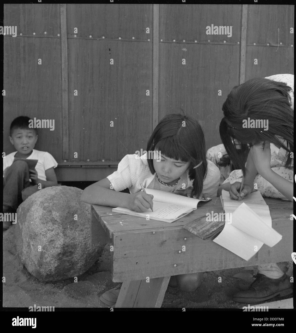 An elementary school was established at the Manzanar Relocation Center ...