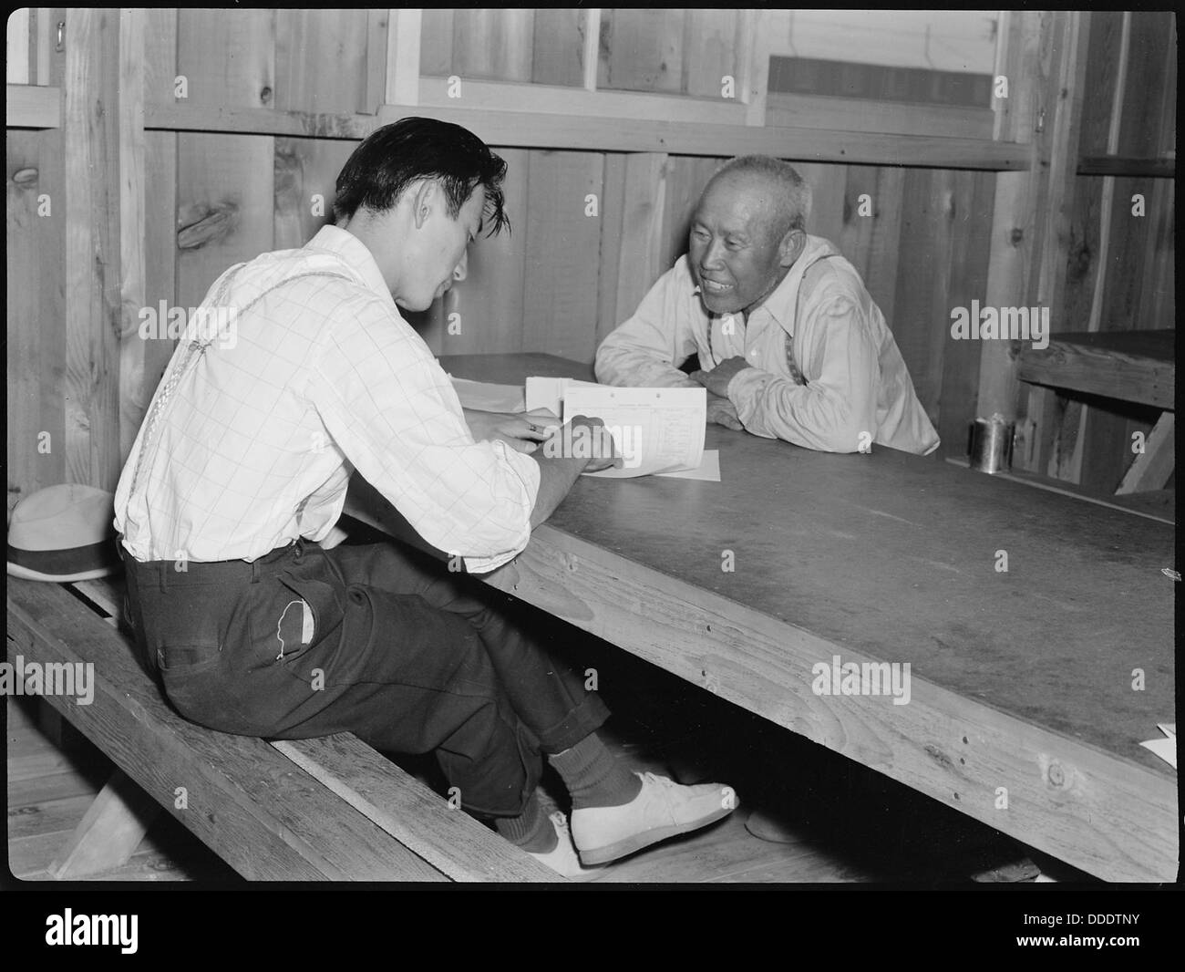 This image captures a personal interview being conducted at the ...