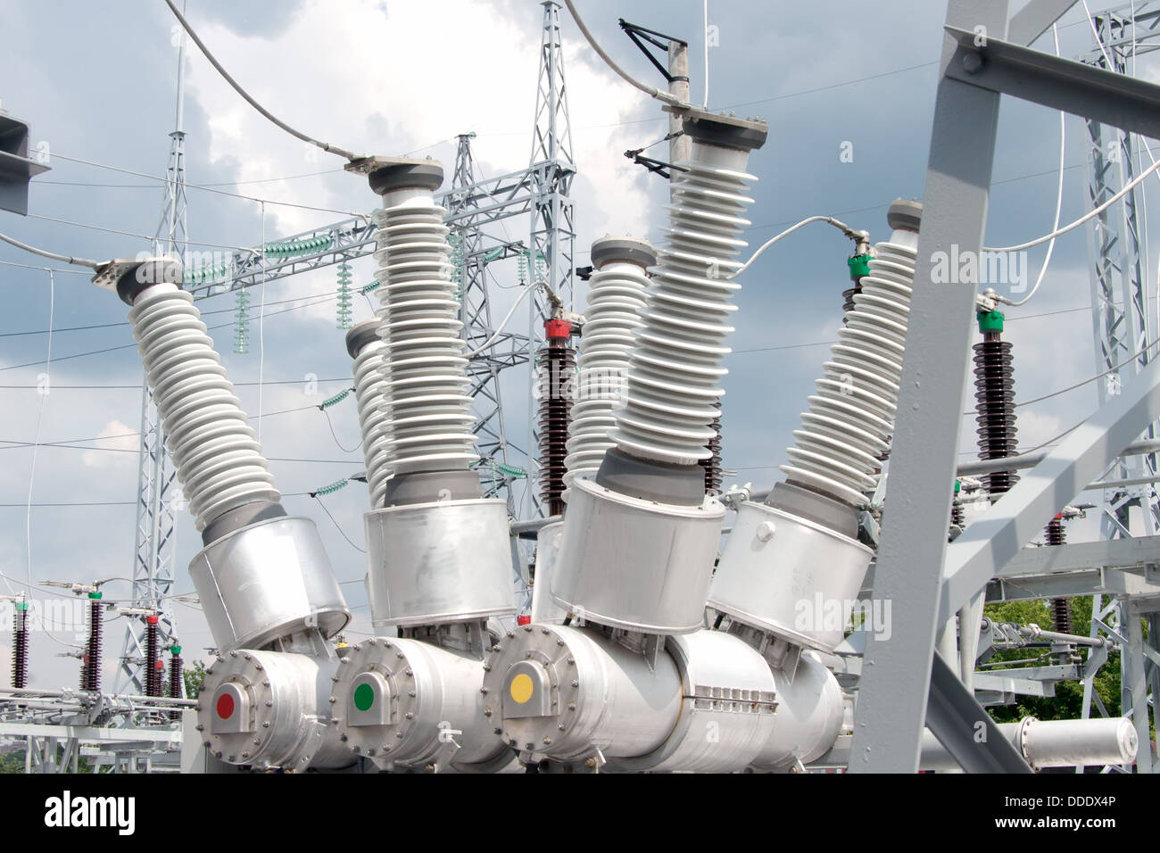 High voltage electric power substation in summer day Stock Photo - Alamy