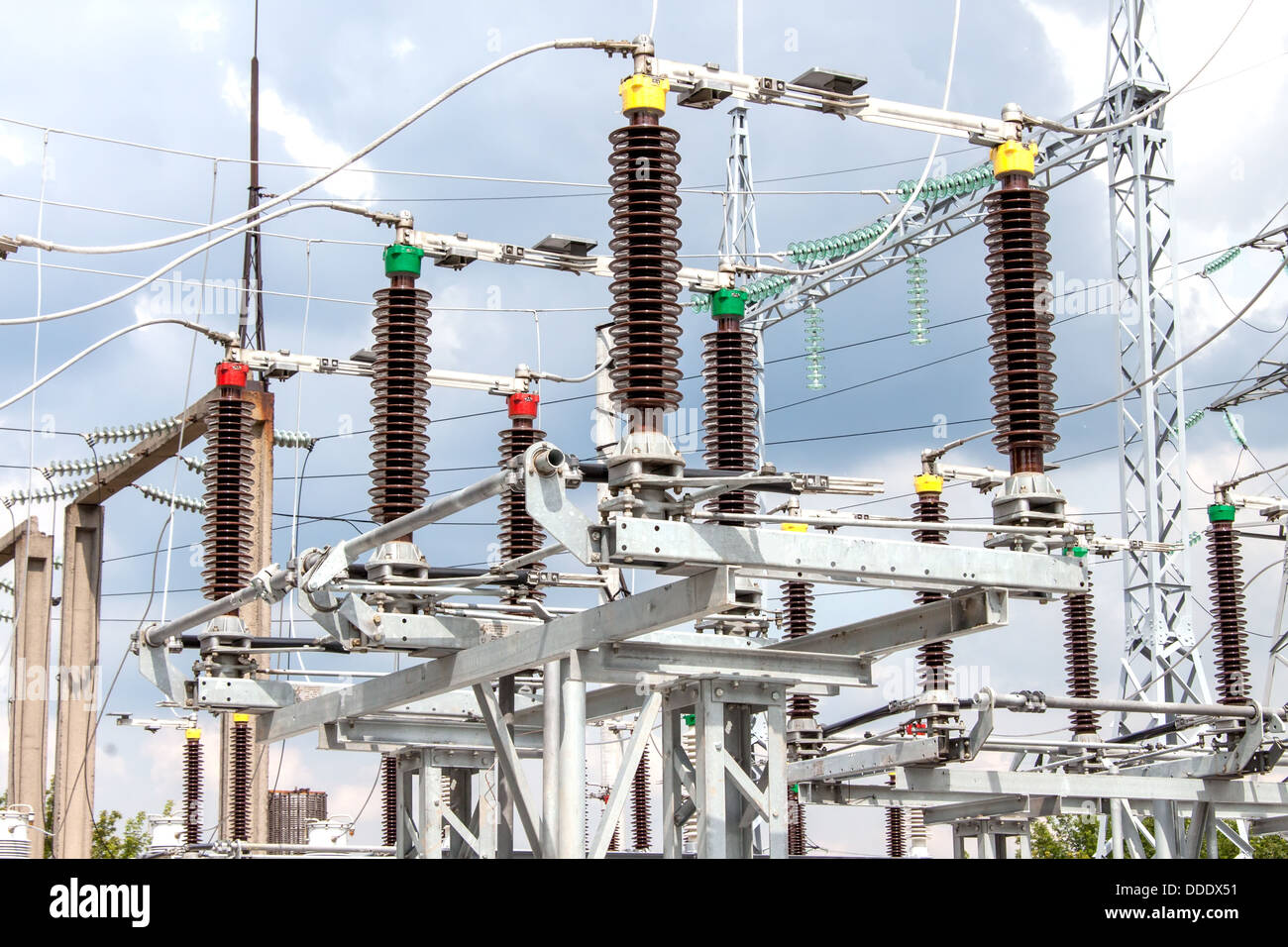 High voltage electric power substation in summer day Stock Photo - Alamy