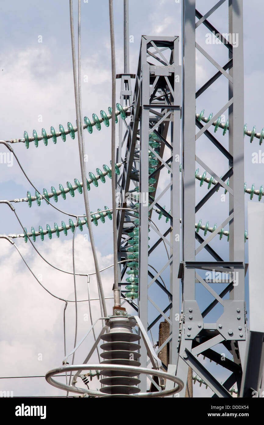 High voltage electric power substation in summer day Stock Photo - Alamy