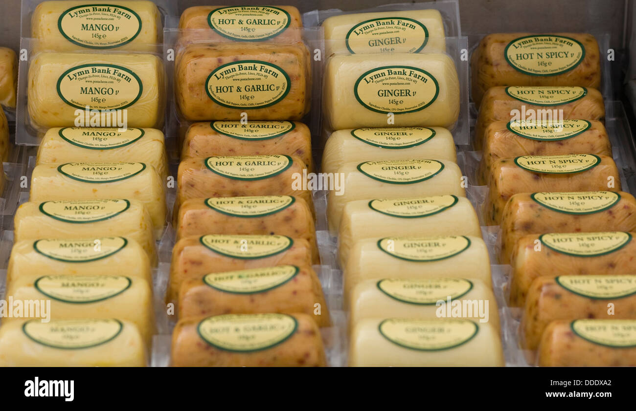 Lyme Bank Farm Flavored Cheeses on Sale Stock Photo - Alamy