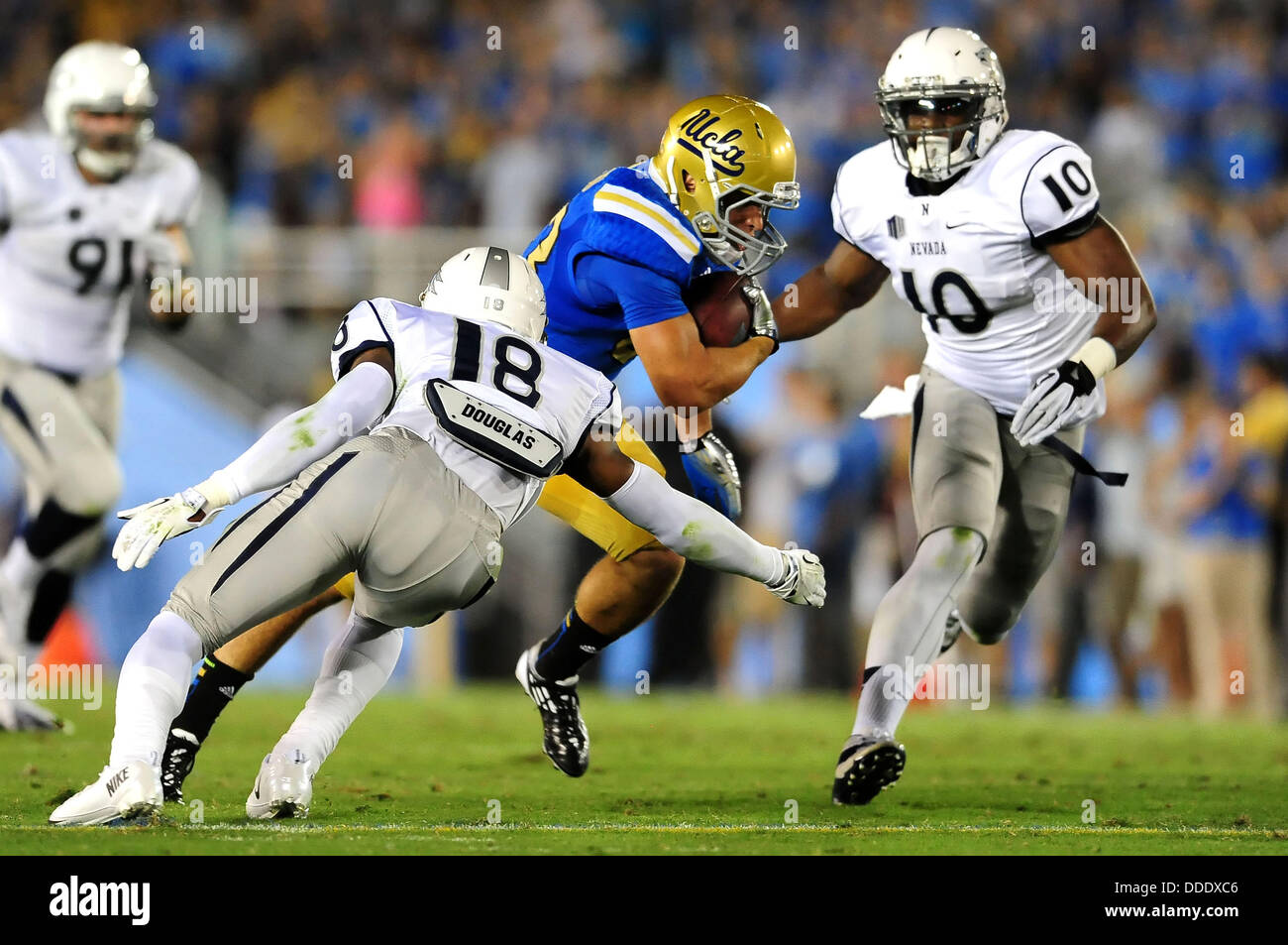 August 31, 2013 Pasadena, CA.UCLA Bruins running back Steven Manfro #33 ...