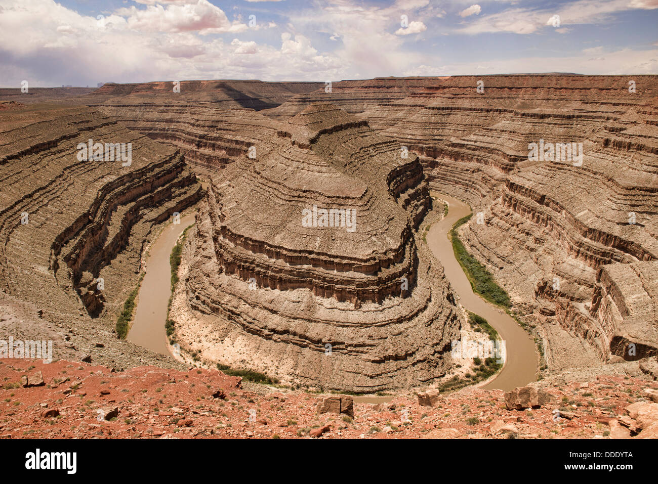 meander of the San Juan River at Goosenecks State Park, Utah Stock ...