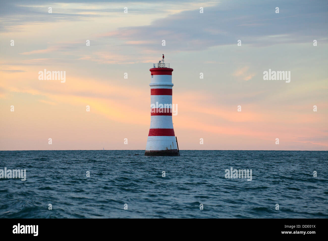 The lighthouse at Rangitoto at sunset. Auckland, New Zealand Stock ...