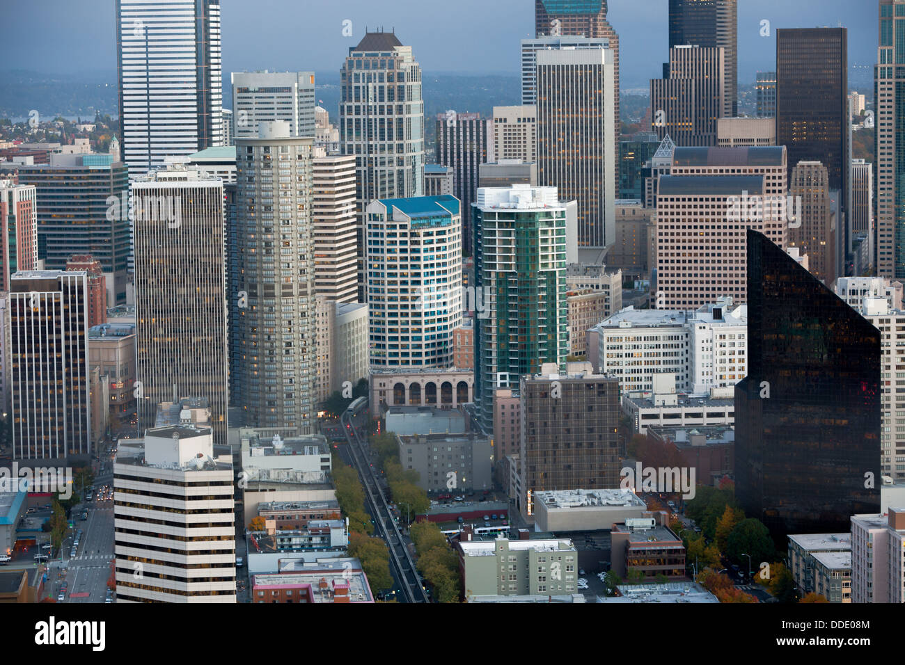 Aerial view of downtown Seattle, WA Stock Photo - Alamy