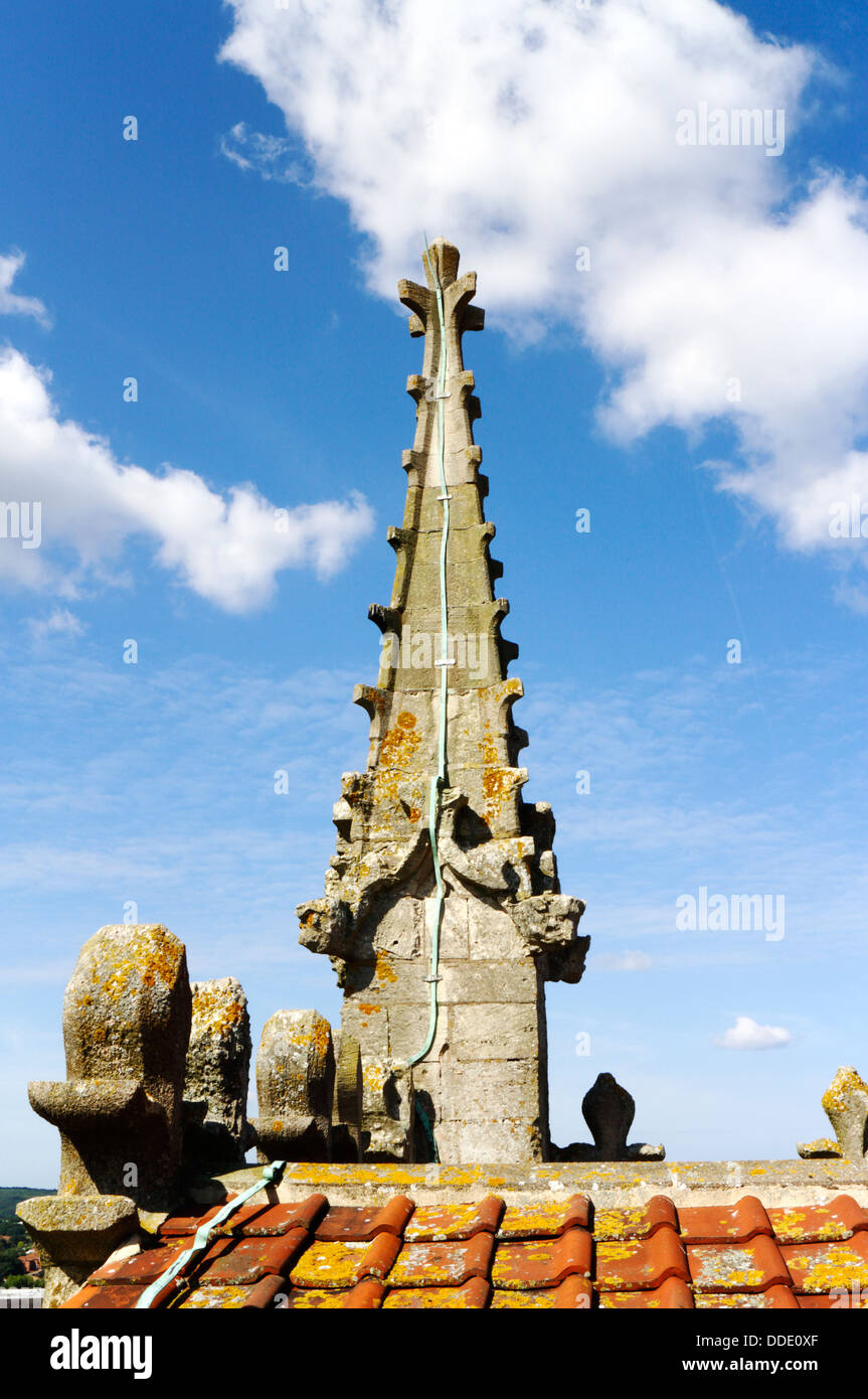 A view of a pinnacle on the top of the parish church tower at Cromer ...