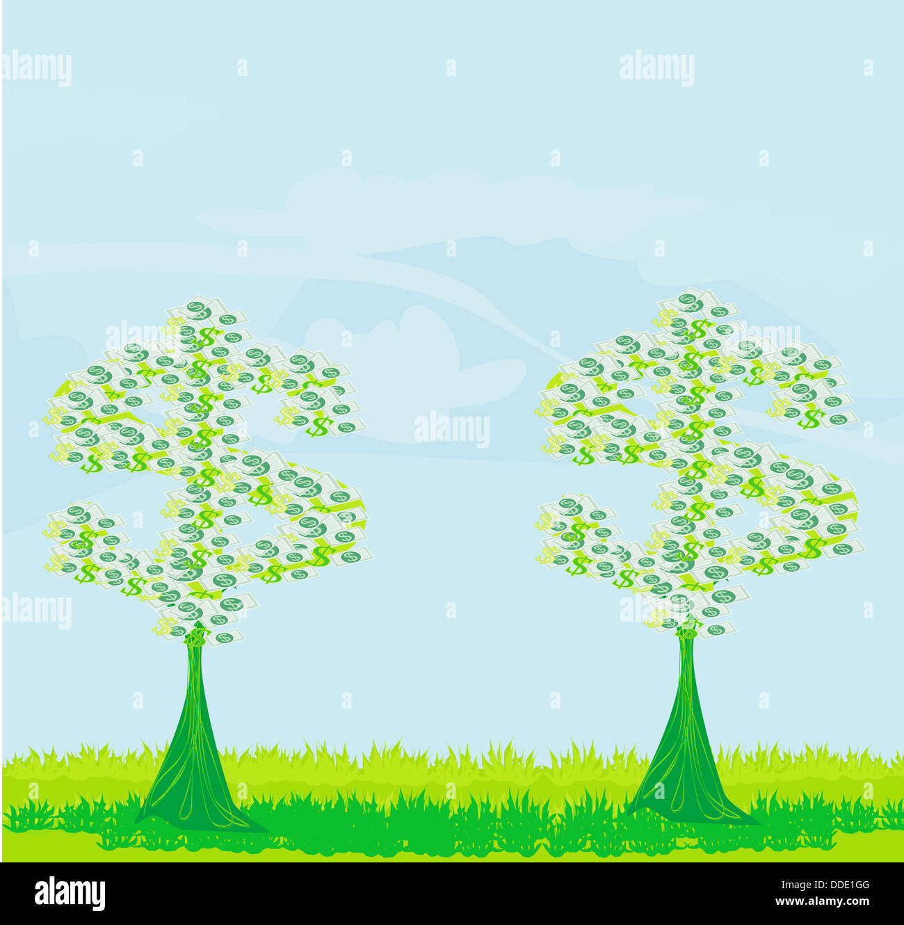 money growing on trees - abstract card Stock Photo - Alamy