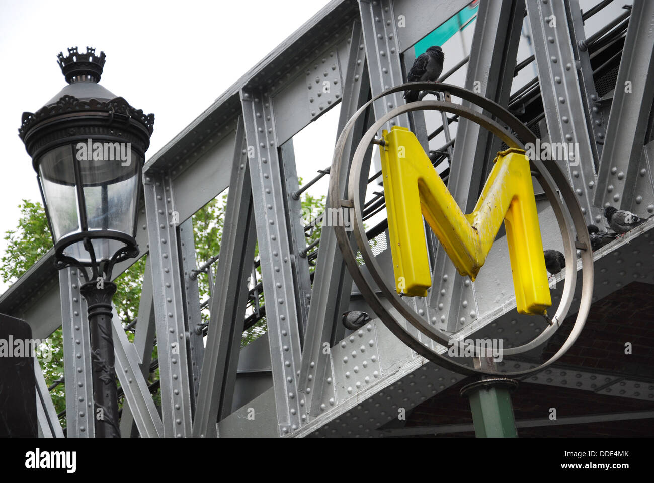 Metropolitan sign at metro entrance Paris France Stock Photo - Alamy