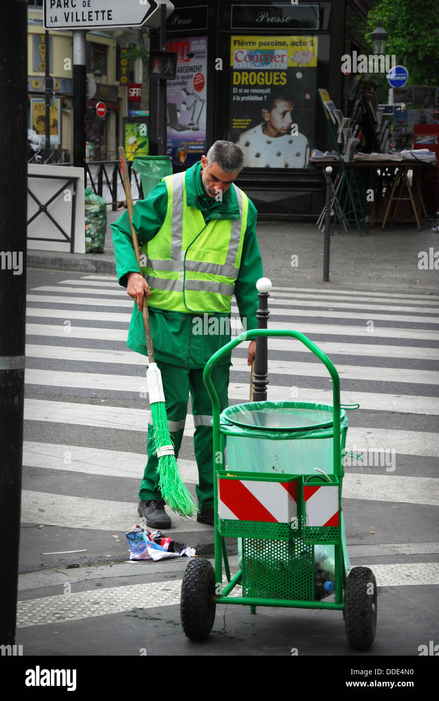 cleaner at work, Paris France Stock Photo - Alamy