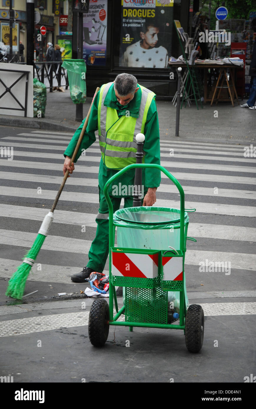cleaner at work, Paris France Stock Photo - Alamy