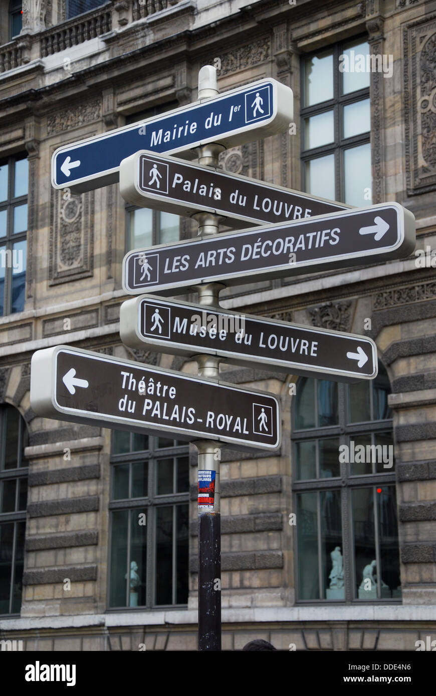 sign post Paris town center France Stock Photo - Alamy