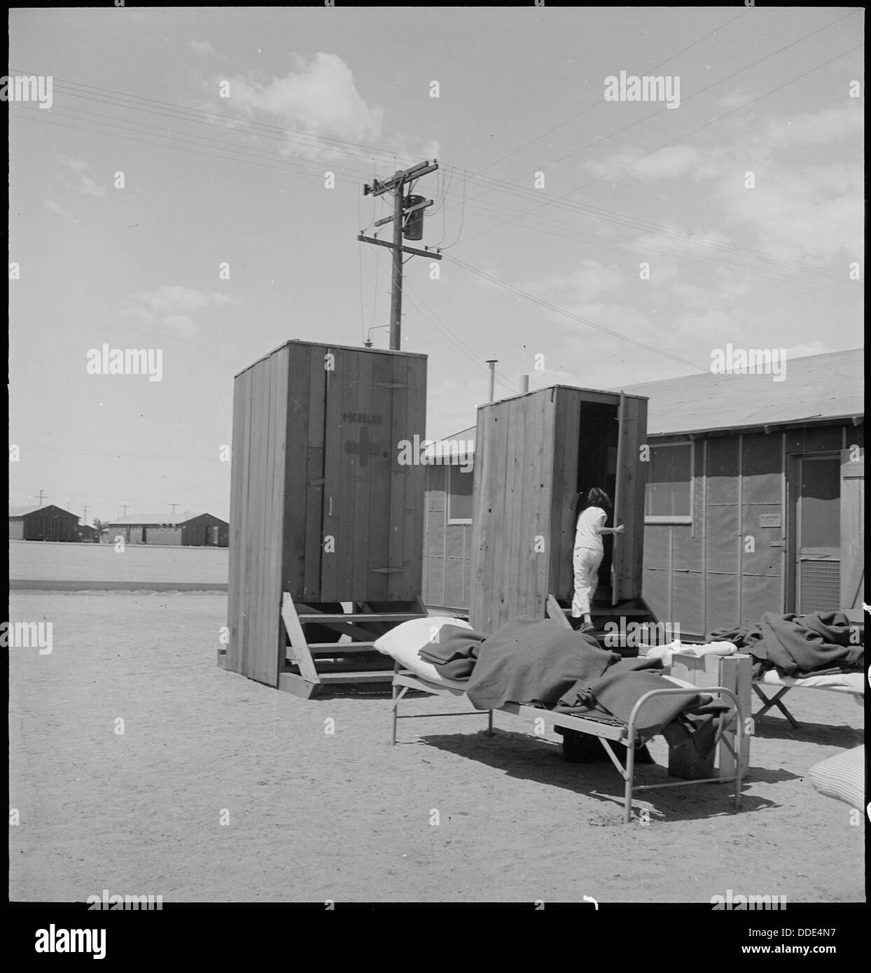 Manzanar Relocation Center, Manzanar, California. Hospital latrines ...