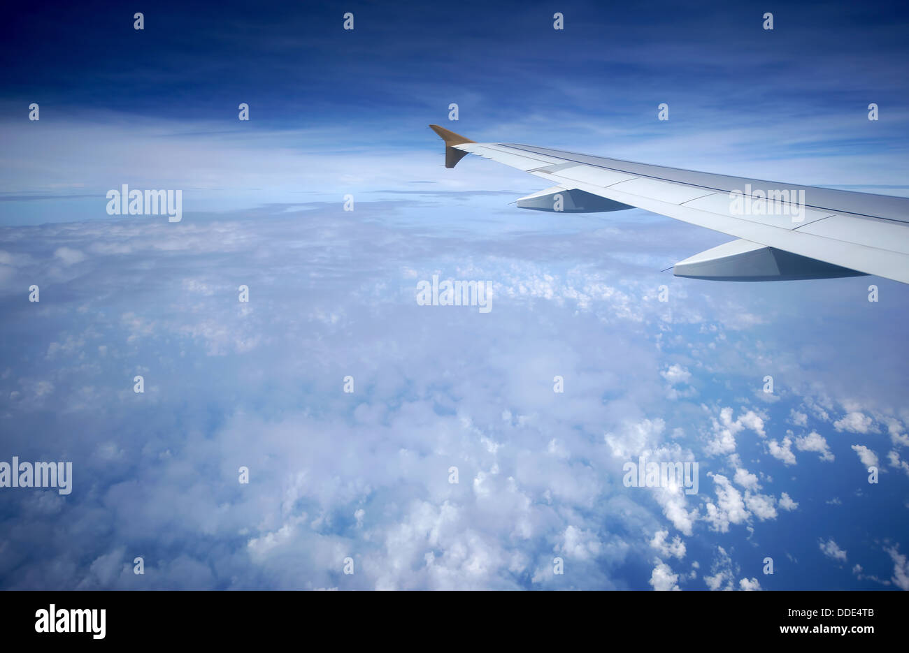 Airplane Wing In Flight Stock Photo - Alamy