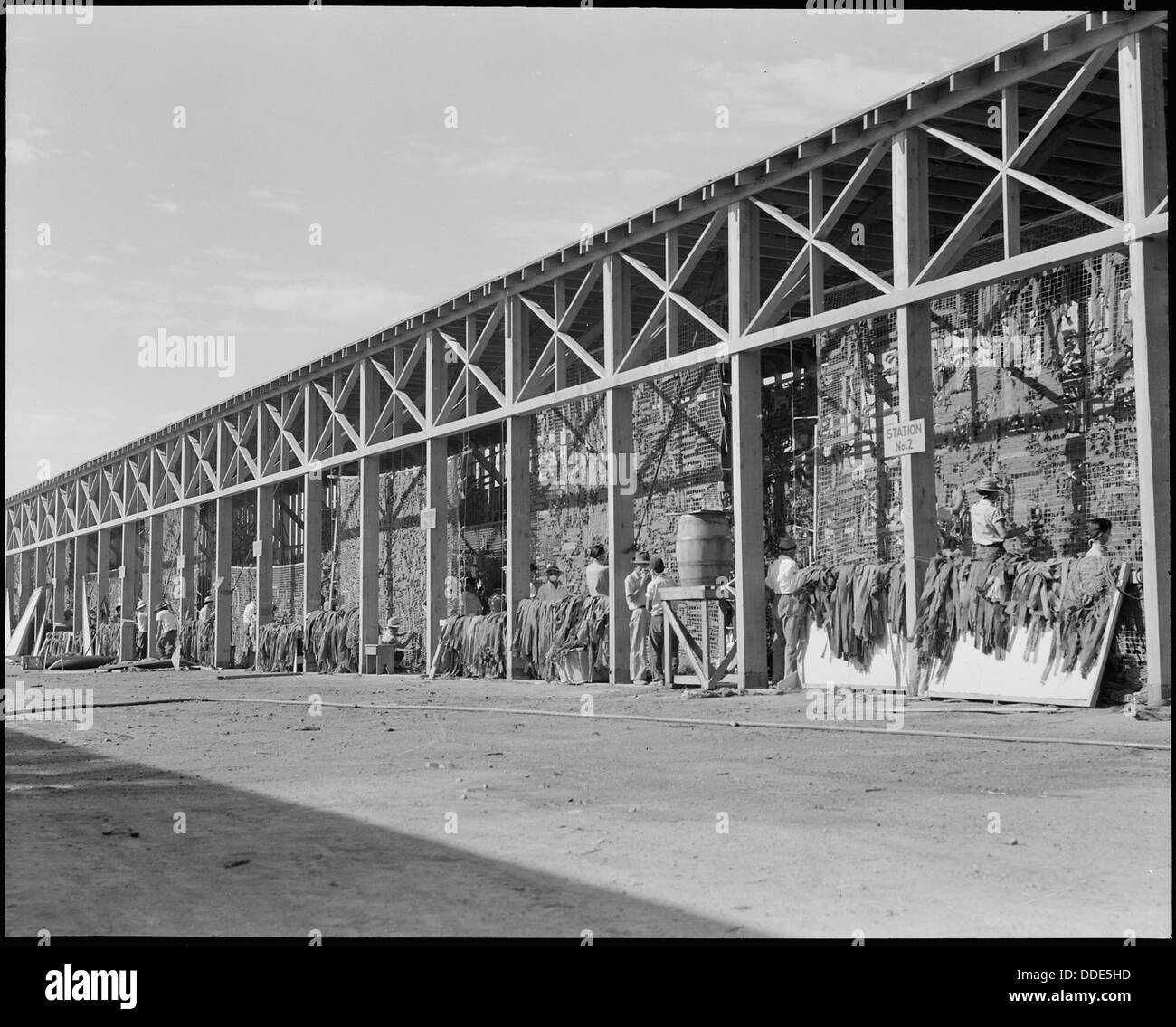 At the Manzanar Relocation Center in California, internees are seen ...