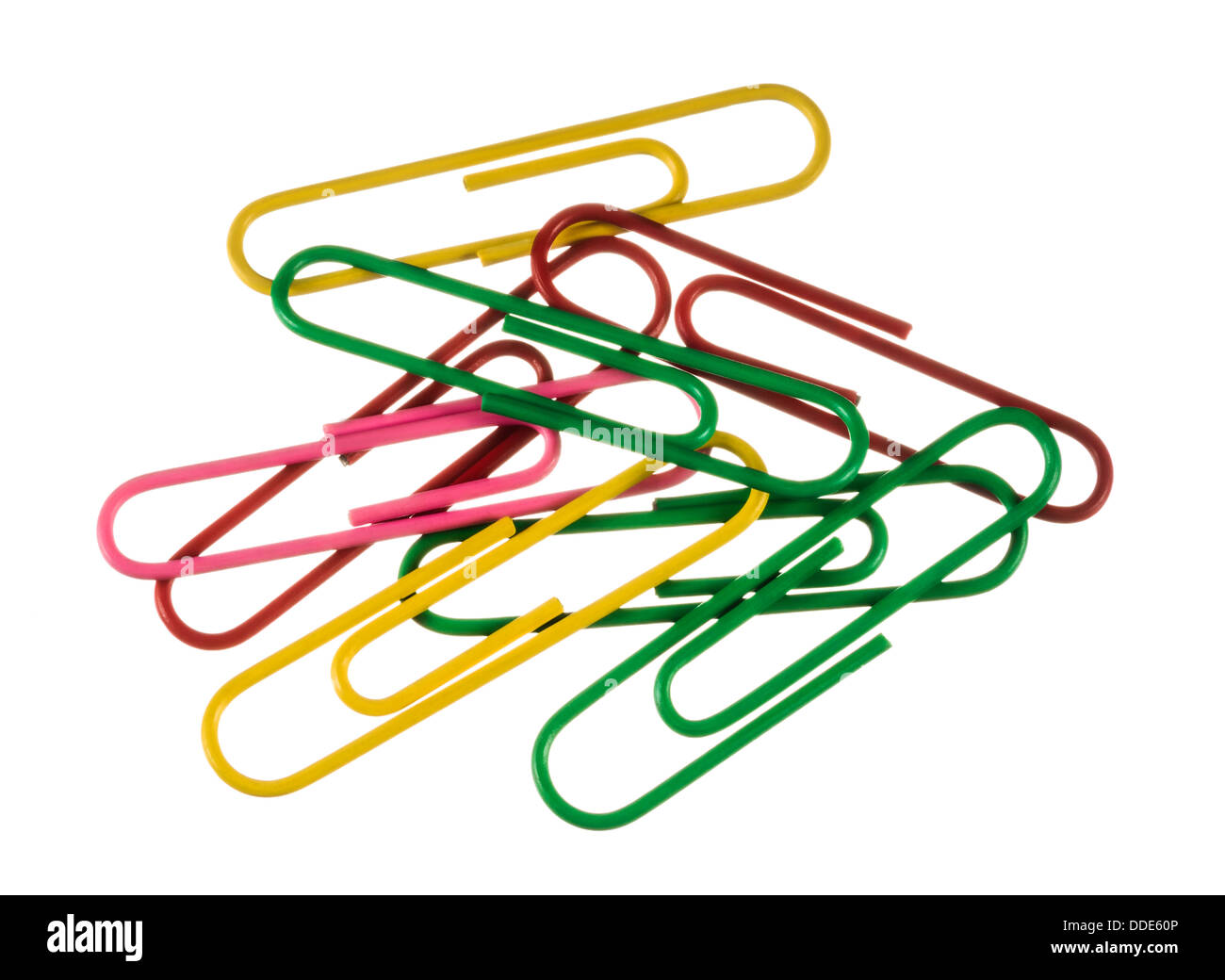 colored paper clips on a white background, isolated Stock Photo - Alamy