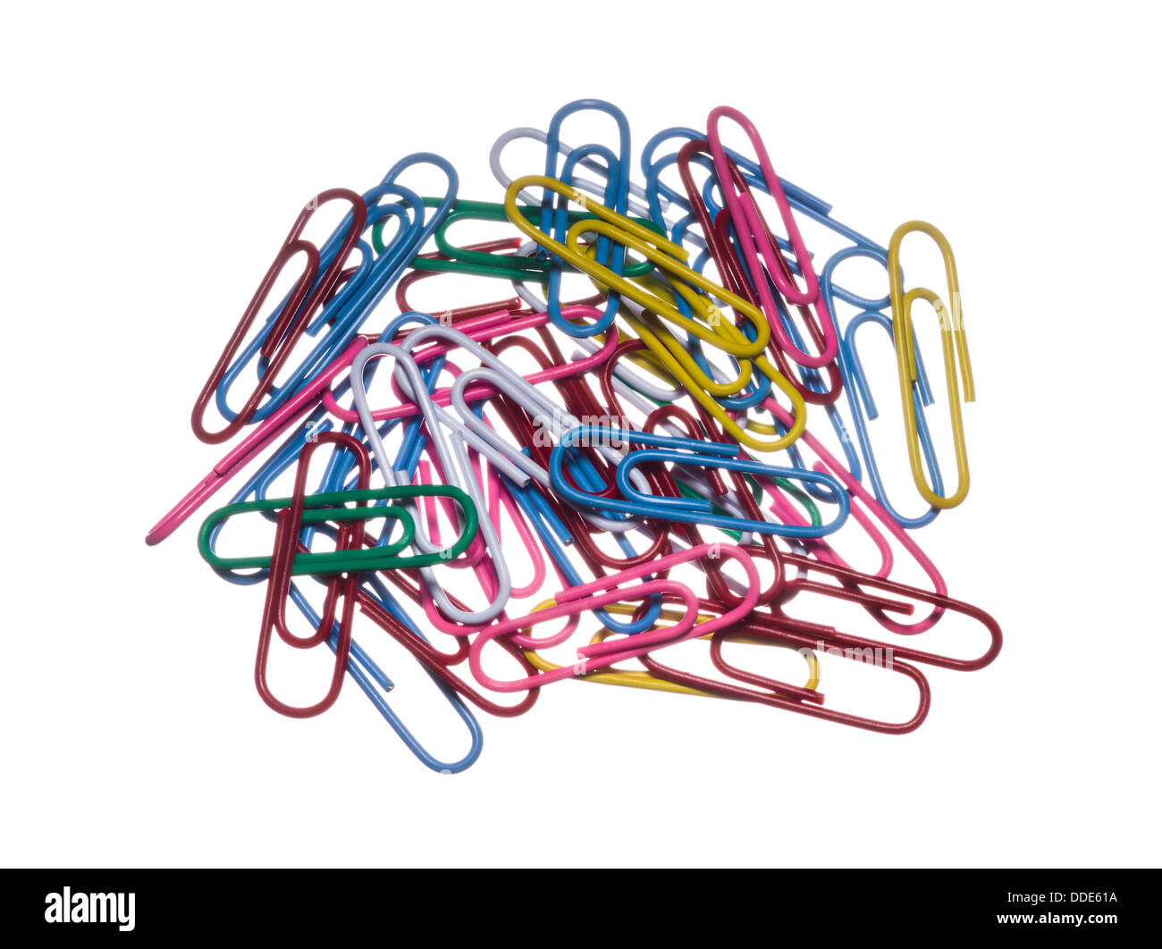 colored paper clips on a white background, isolated Stock Photo - Alamy