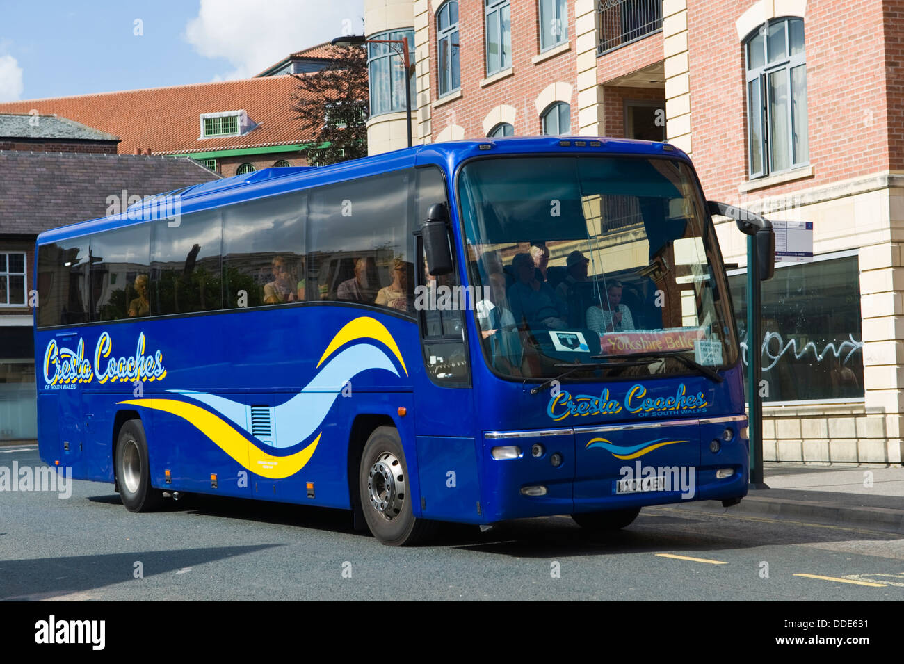 Tourist coach in the city centre of York North Yorkshire England UK ...