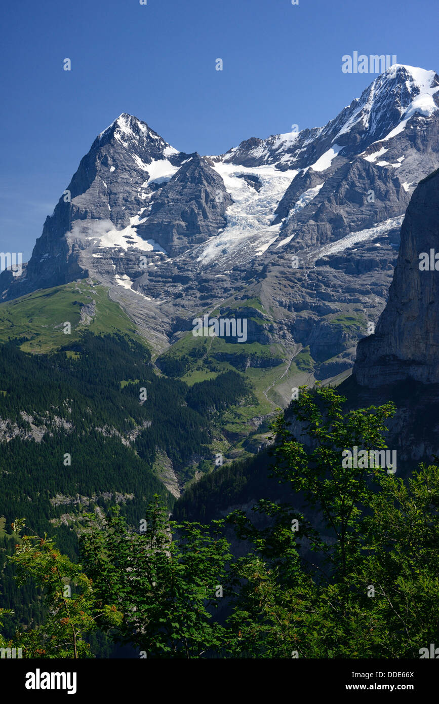 View of Eiger from Murren, Switzerland, Europe Stock Photo - Alamy