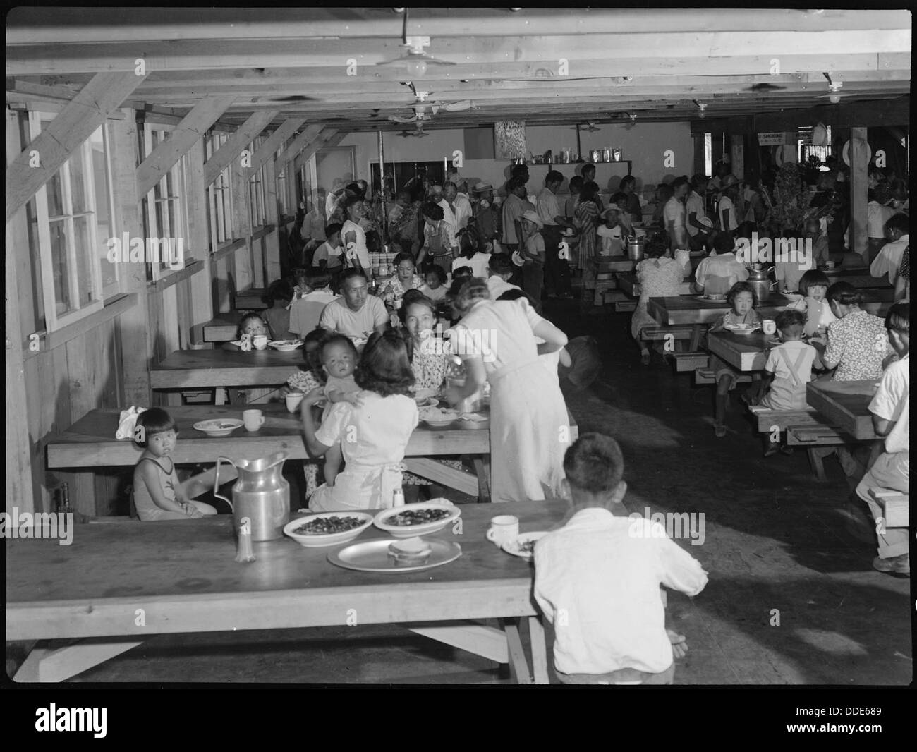 American food hall Black and White Stock Photos & Images - Alamy