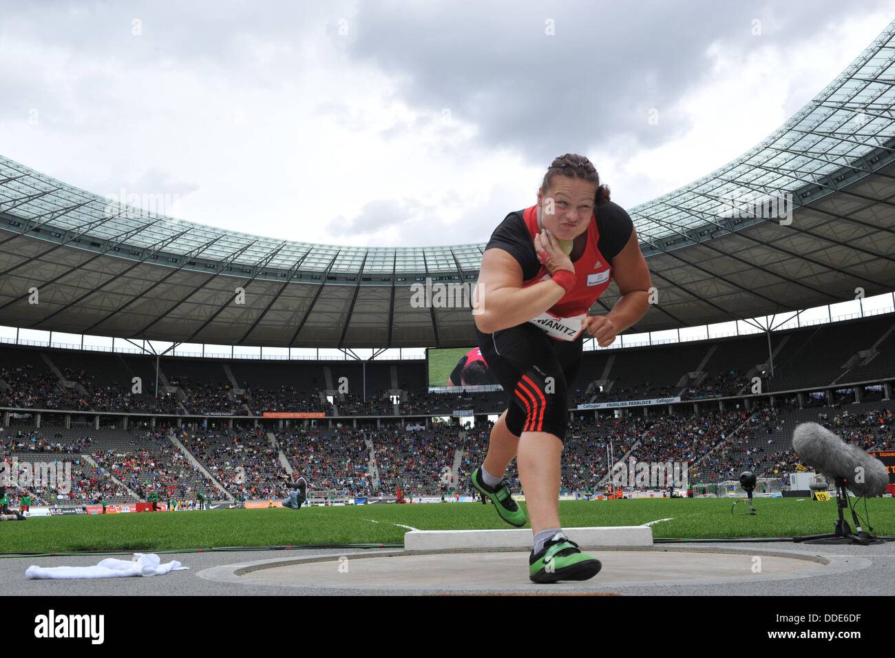 Germany's Christina Schwanitz in action during the shot put competition ...