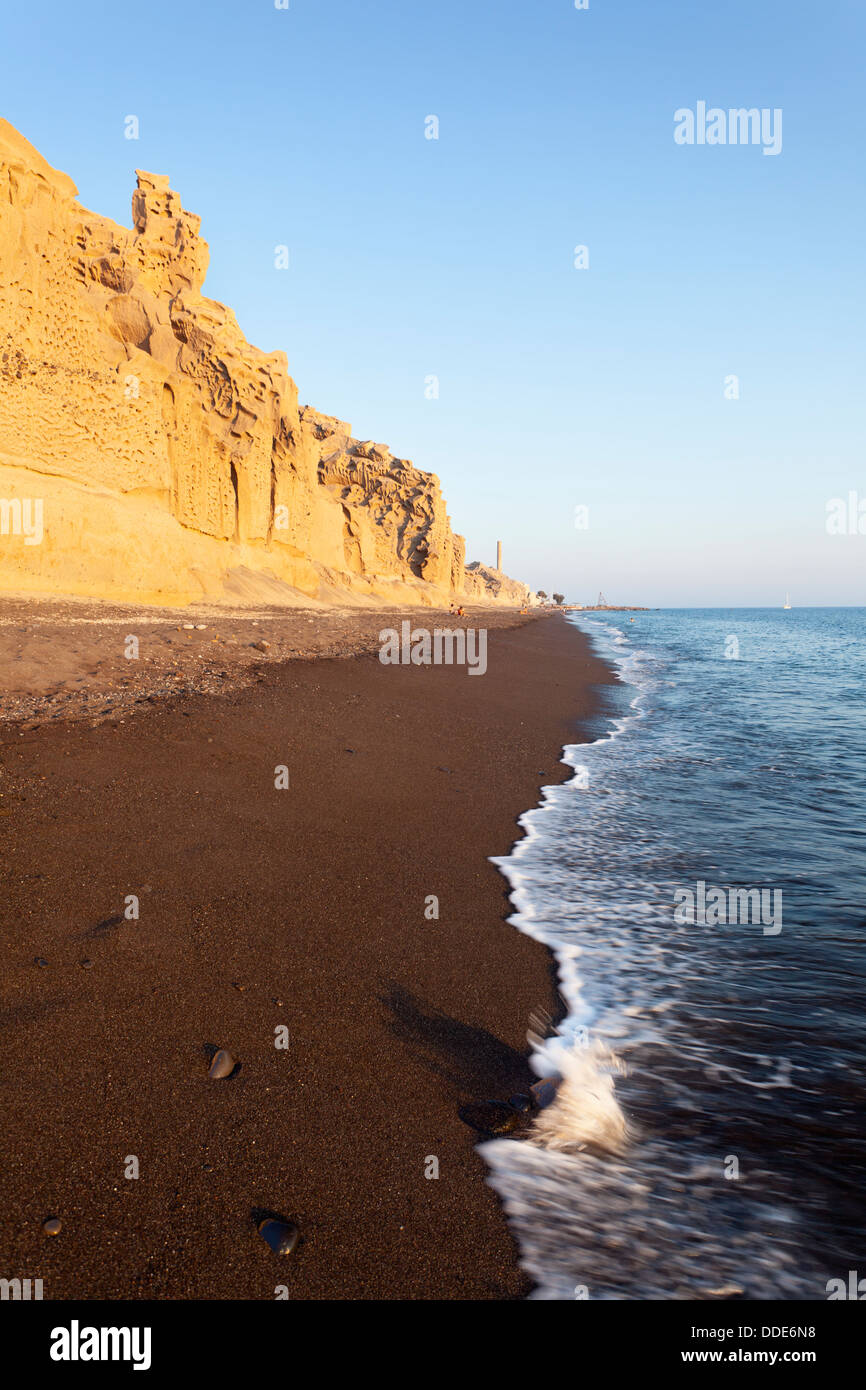 Vlychada Beach in Santorini, Greece with its spectacular pumice cliffs ...