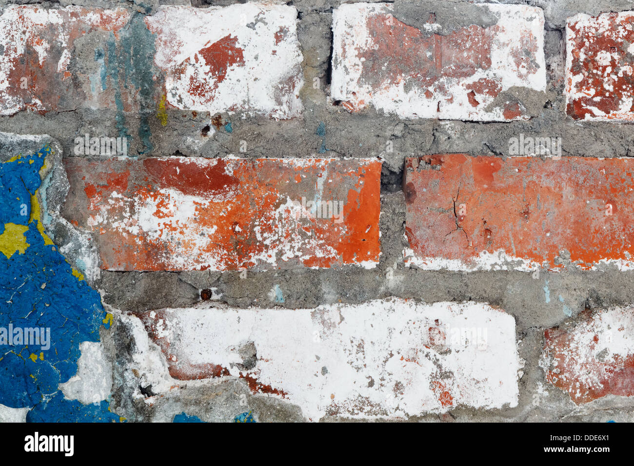 Old plaster with remnants of paint on a brick wall Stock Photo - Alamy