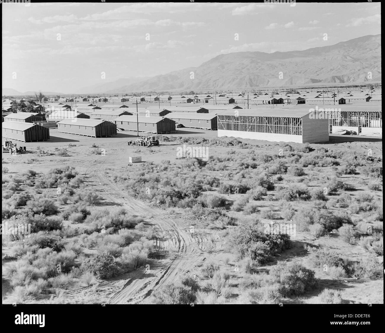 A view of the Manzanar Relocation Center in California, one of the U.S ...