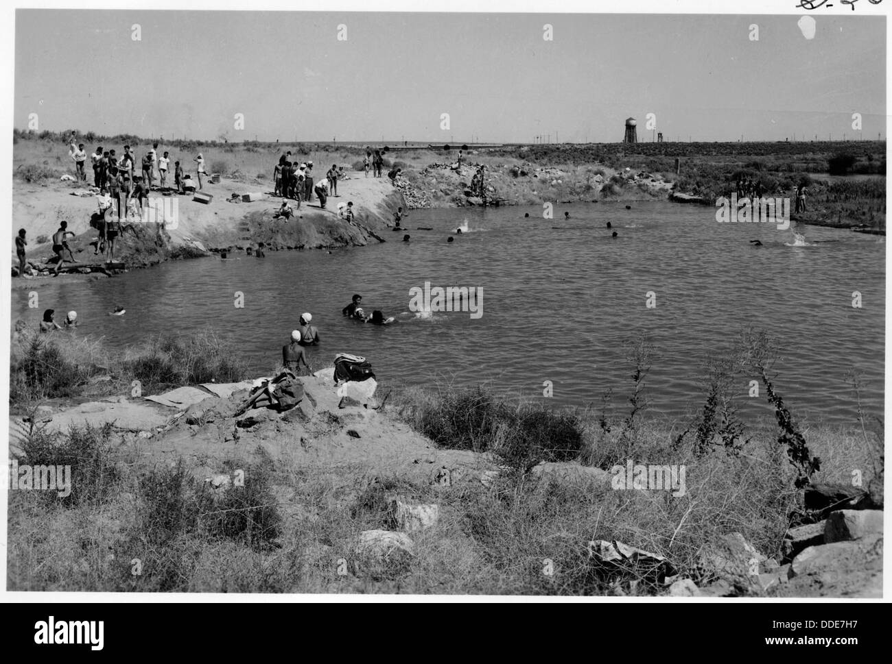 A swimming hole located south of a warehouse at the Minidoka Relocation ...