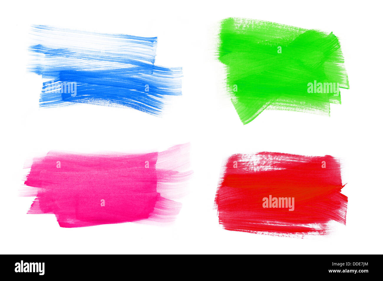 set of colorful brush strokes Stock Photo - Alamy