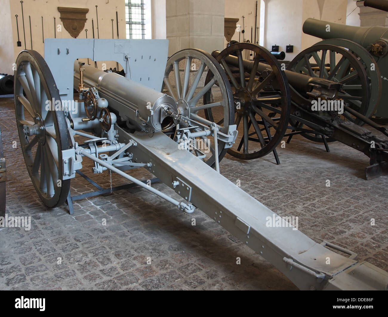 The French 75mm field cannon model 1897 is displayed at the Royal ...