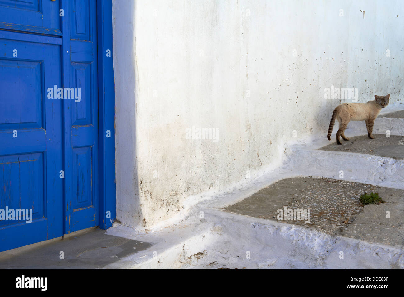 Greece, Cyclades islands, Amorgos, Katapola bay, Langada village Stock ...