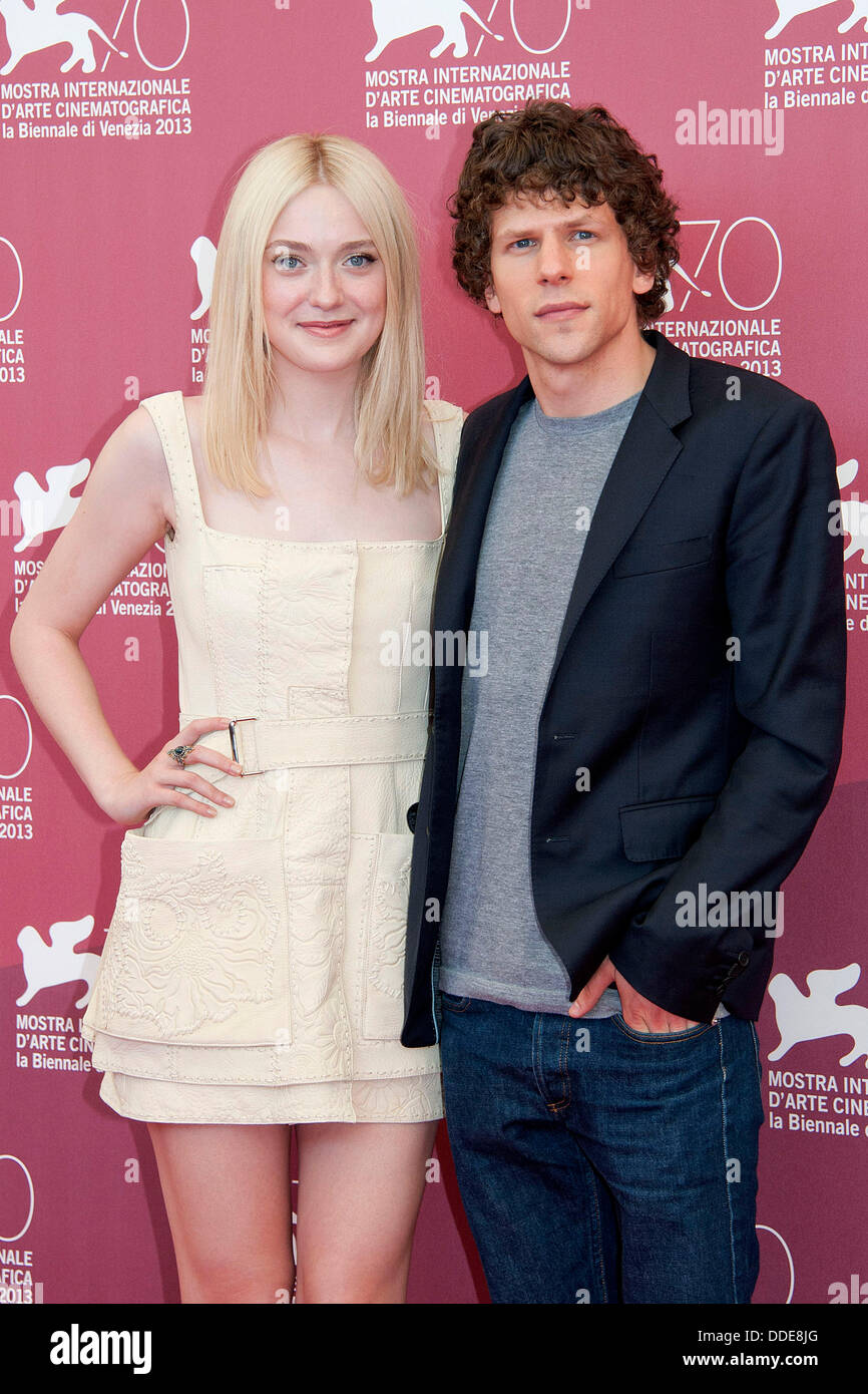 Dakota Fanning and Jesse Einsenberg during the 'Night Moves' photocall ...