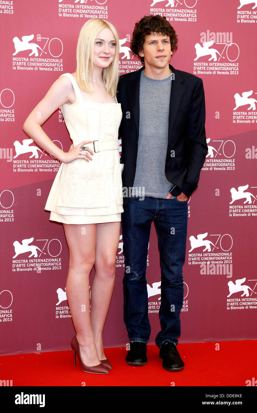 Dakota Fanning and Jesse Eisenberg during the 'Night Moves' photocall ...