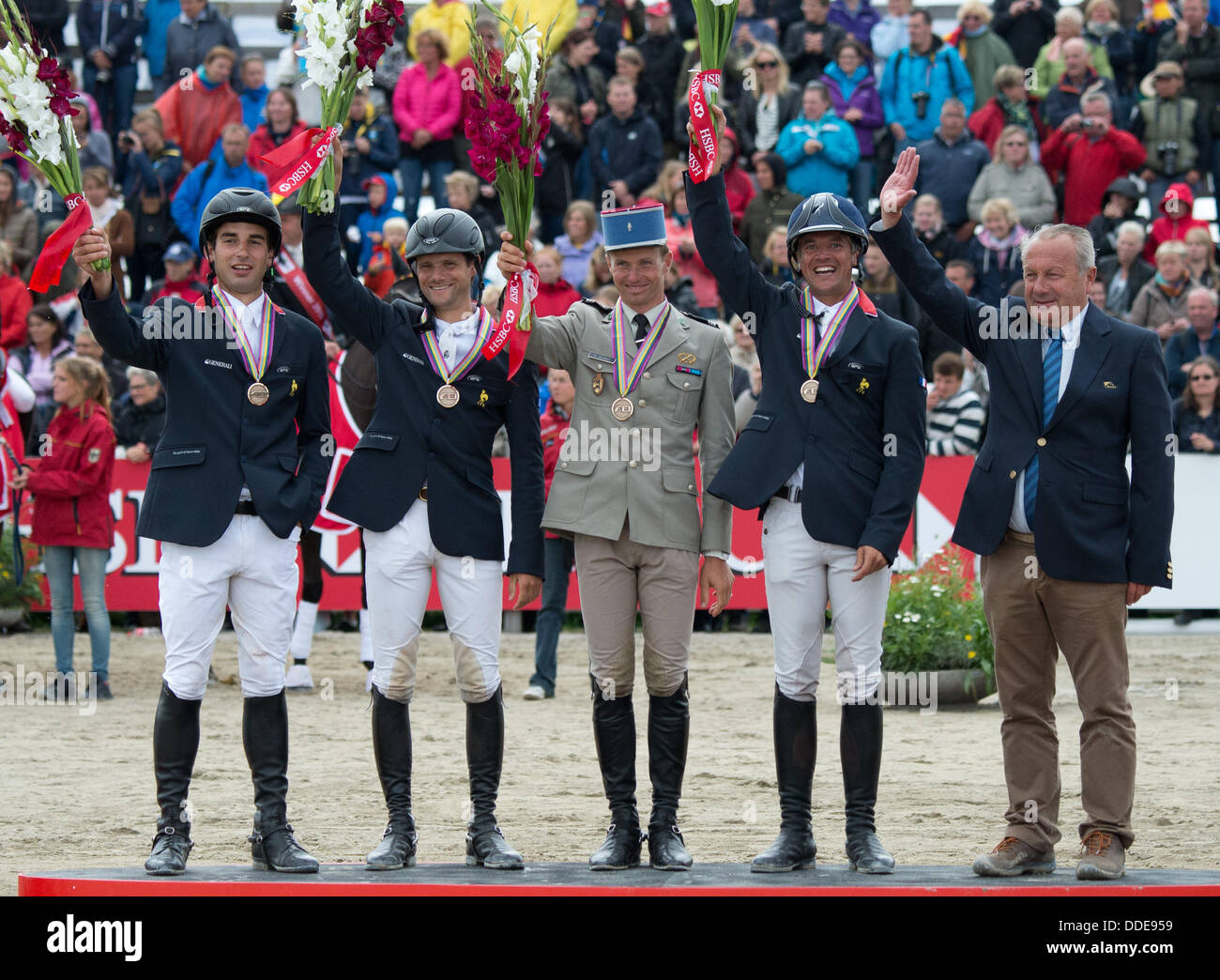 French eventers (L-R) Astier Nicolas, Nicolas Touzaint, Donatien ...