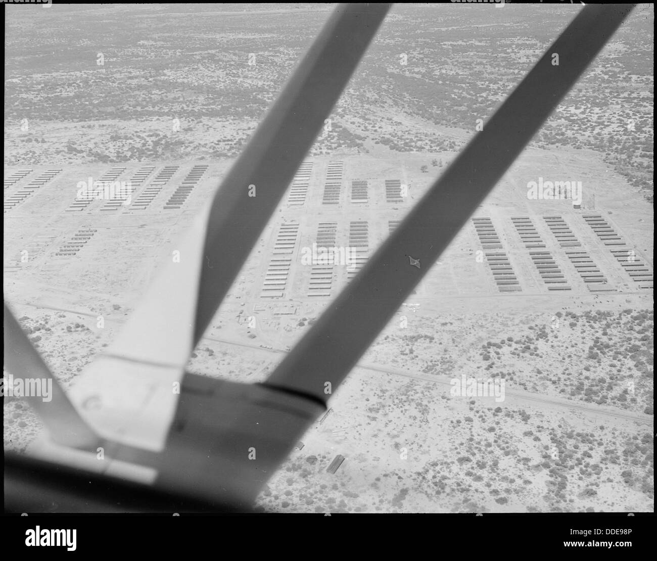An aerial view of the Colorado River Relocation Center in Poston ...