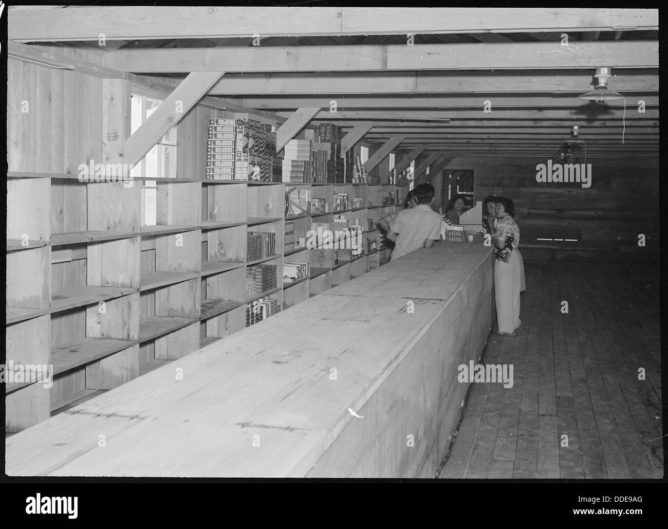 The community store at the Poston Relocation Center in Arizona is shown ...