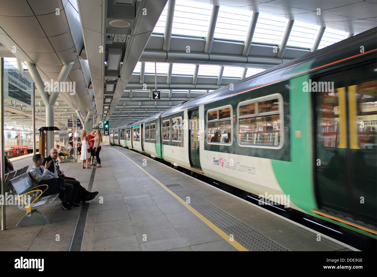 First Capital Connect train at the new Blackfriars station London ...