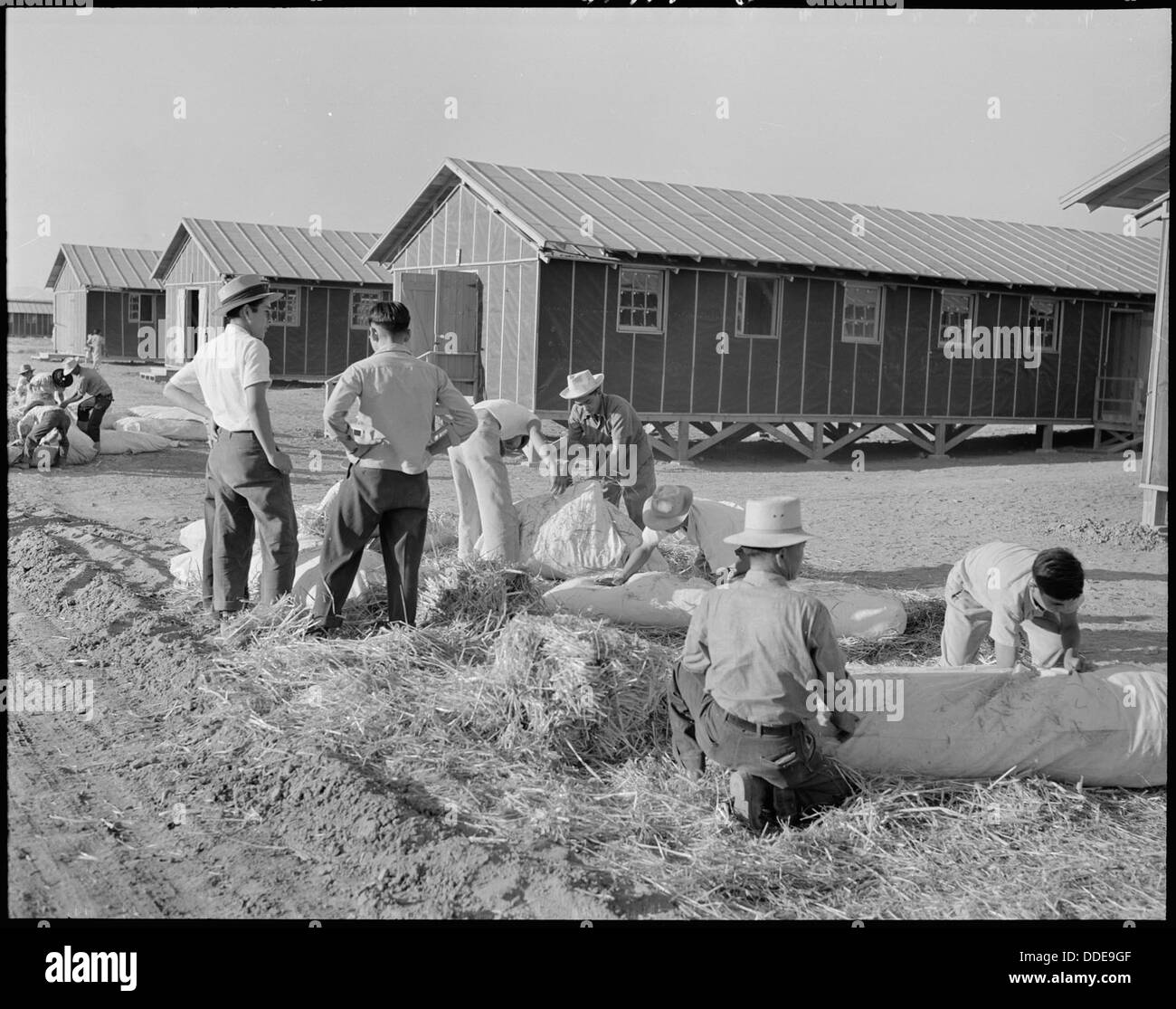 Evacuees of Japanese ancestry at the Poston Relocation Center in ...