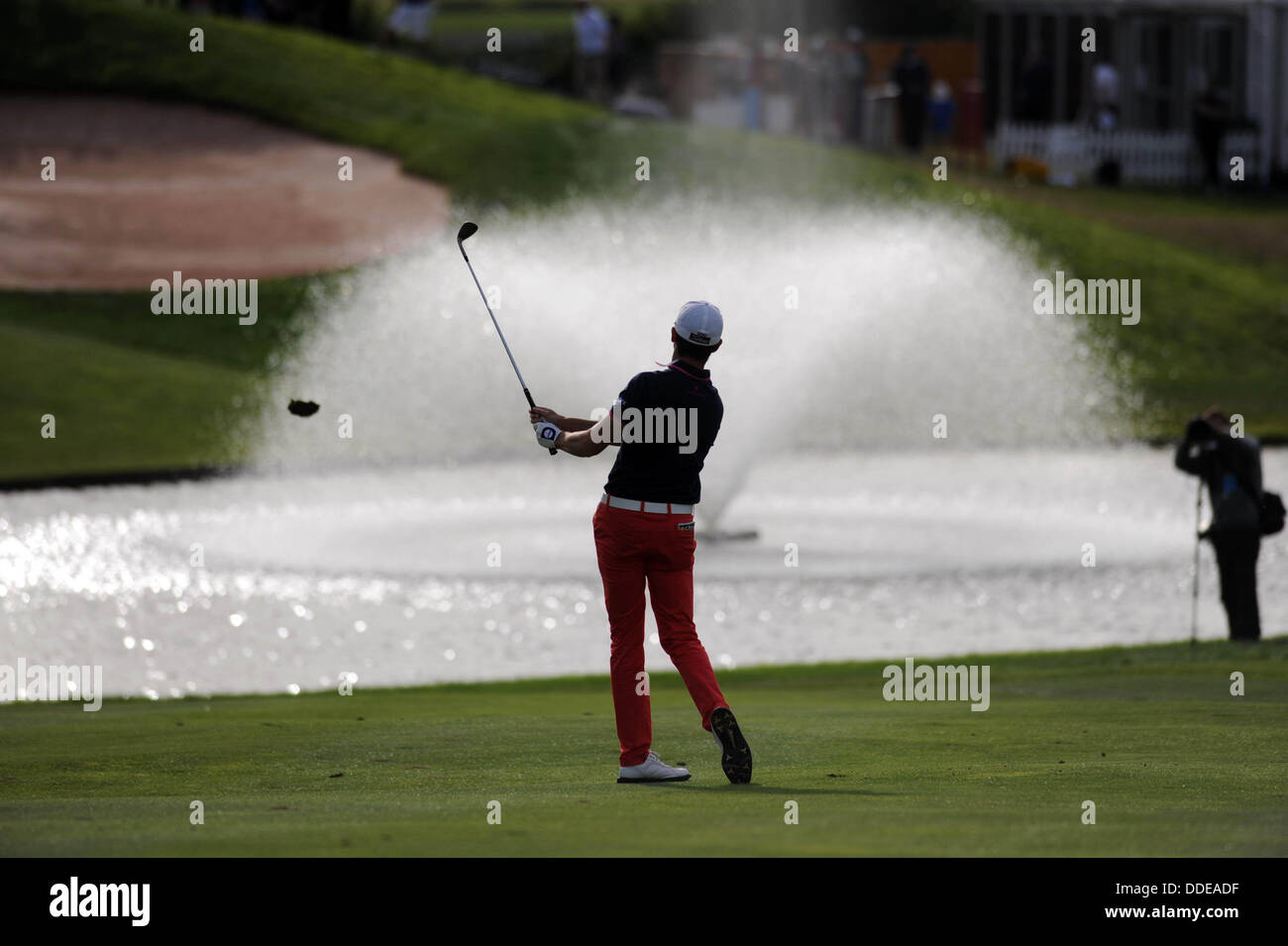 ISPS Handa Wales Open Golf - Newport - UK - 1st September 2013 : Gregory Bourdy of France plays ...