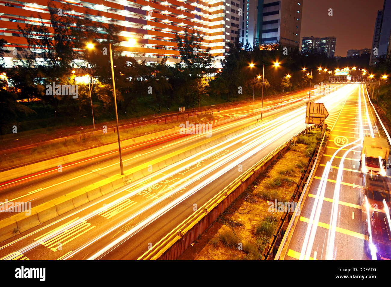 Traffic downtown area night hi-res stock photography and images - Alamy