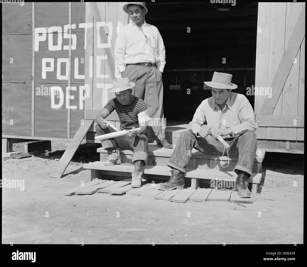At the Poston War Relocation Center in Arizona, members of the police ...