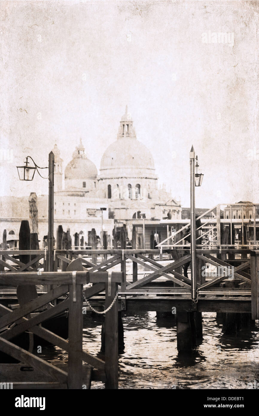 artwork in retro style, Venice, Italy Stock Photo - Alamy