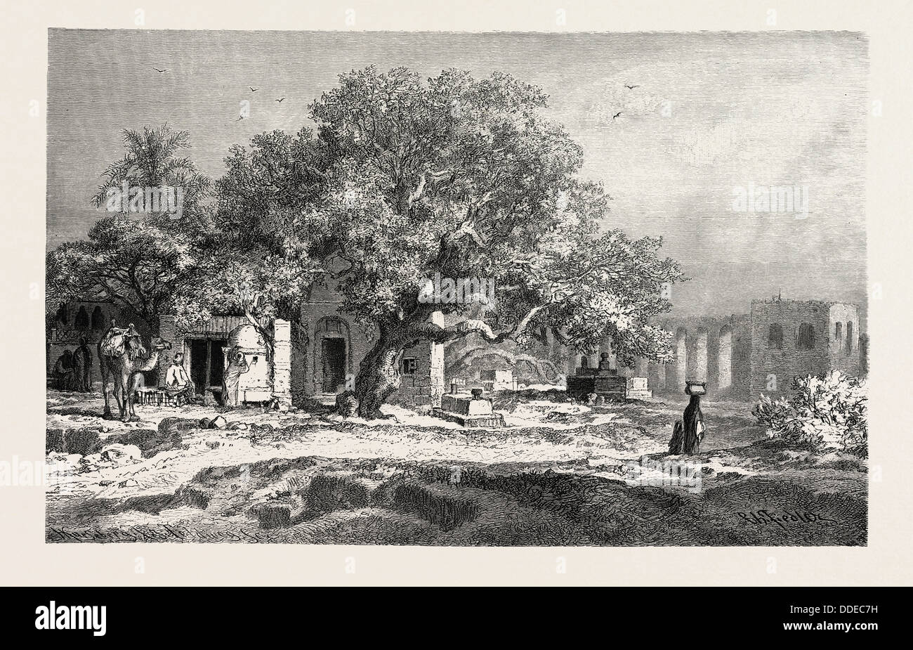 OLD AQUEDUCT. Egypt, engraving 1879 Stock Photo - Alamy