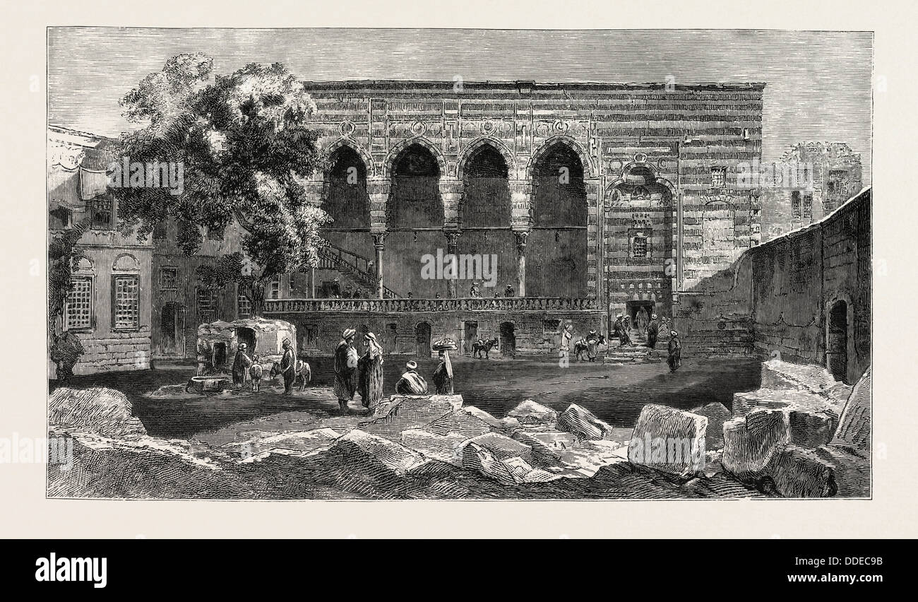 COURT AND HOUSE OF THE KADI. Egypt, engraving 1879 Stock Photo - Alamy