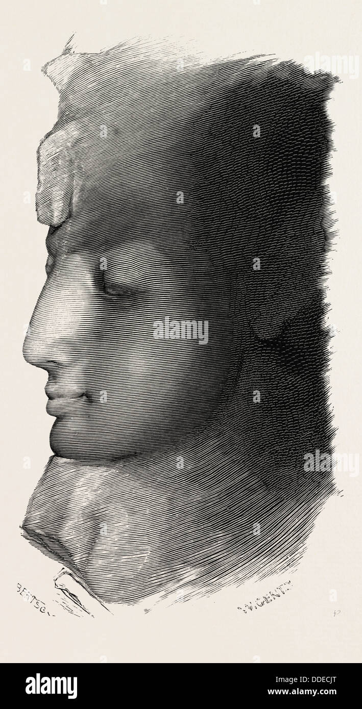 HEAD OF QUEEN NEFERTARI, FROM ABOO LIMBEL. Egypt, engraving 1879 Stock ...