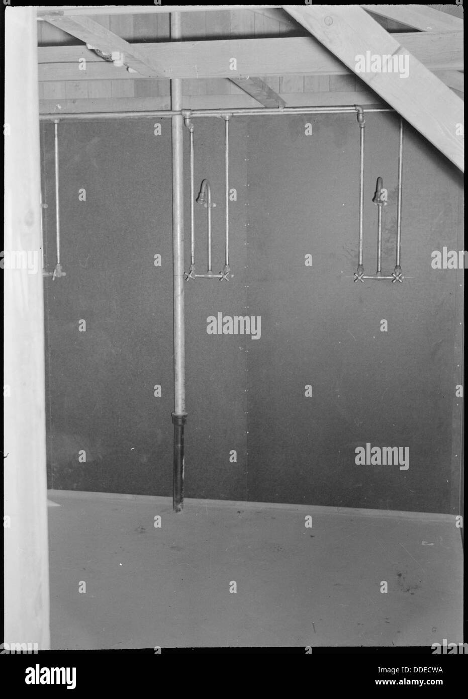 The typical shower facilities at the Poston War Relocation Center in ...