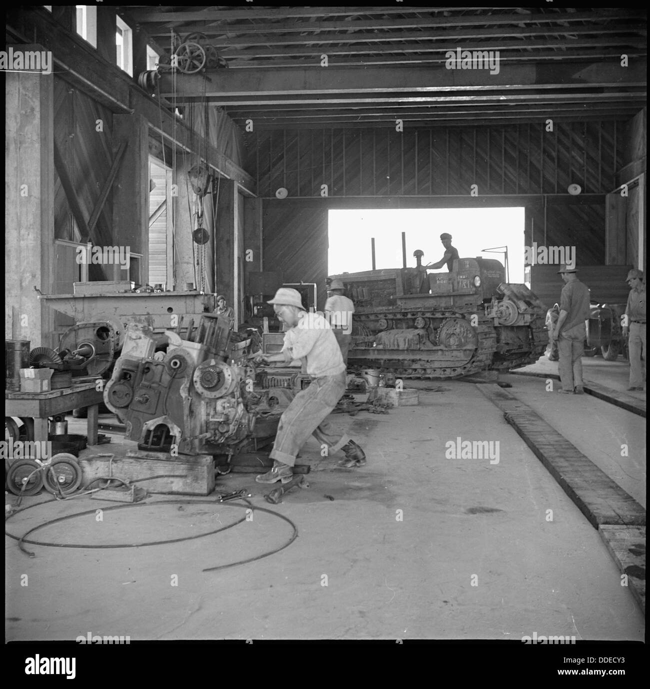 Work vehicles Black and White Stock Photos & Images - Alamy