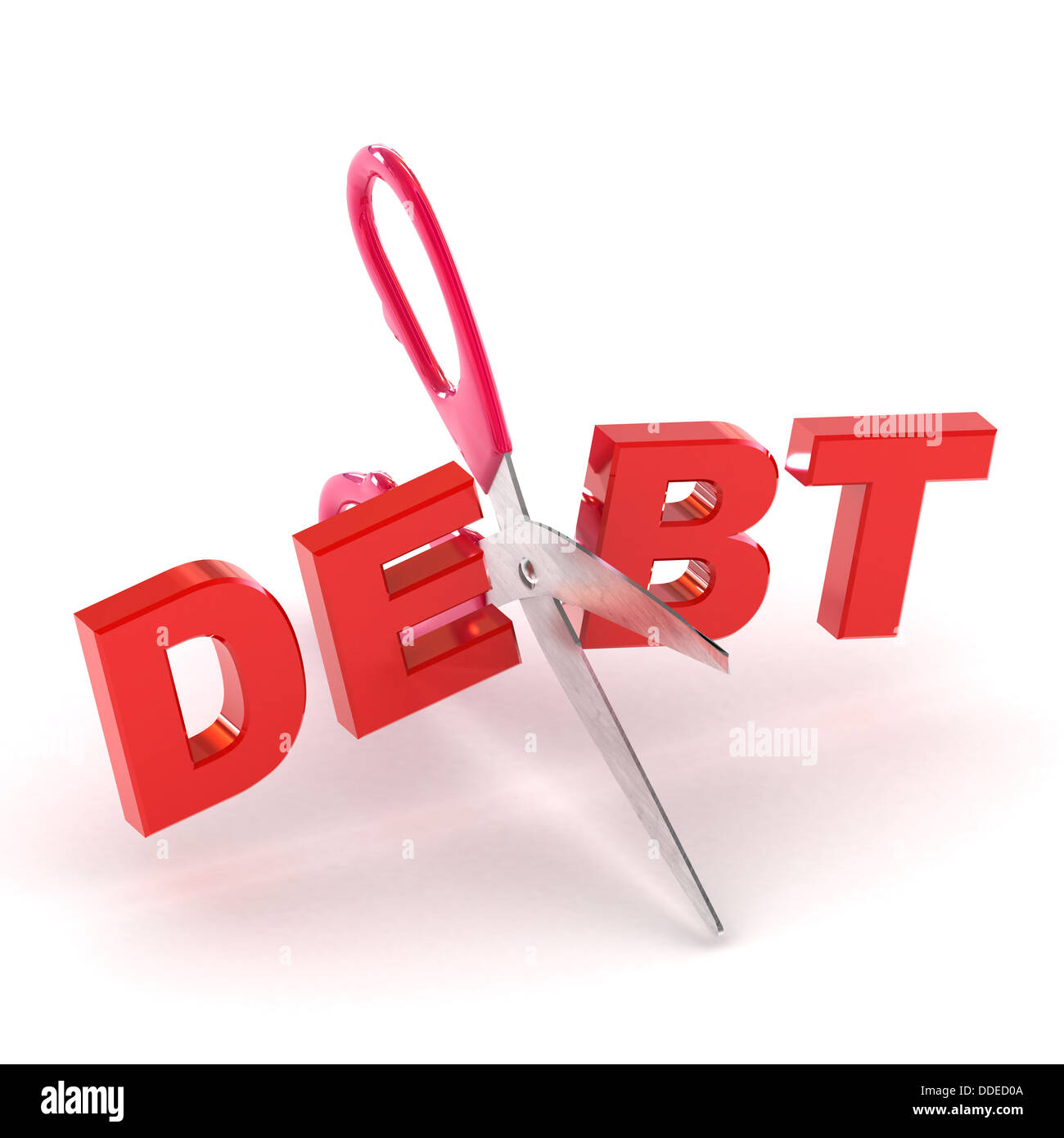 A Colourful 3d Rendered Cutting Debt Concept Illustration Stock Photo ...